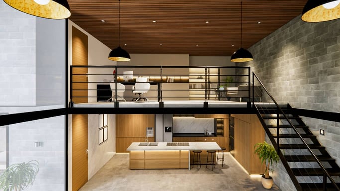 Diseño y distribución de los departamentos tipo loft